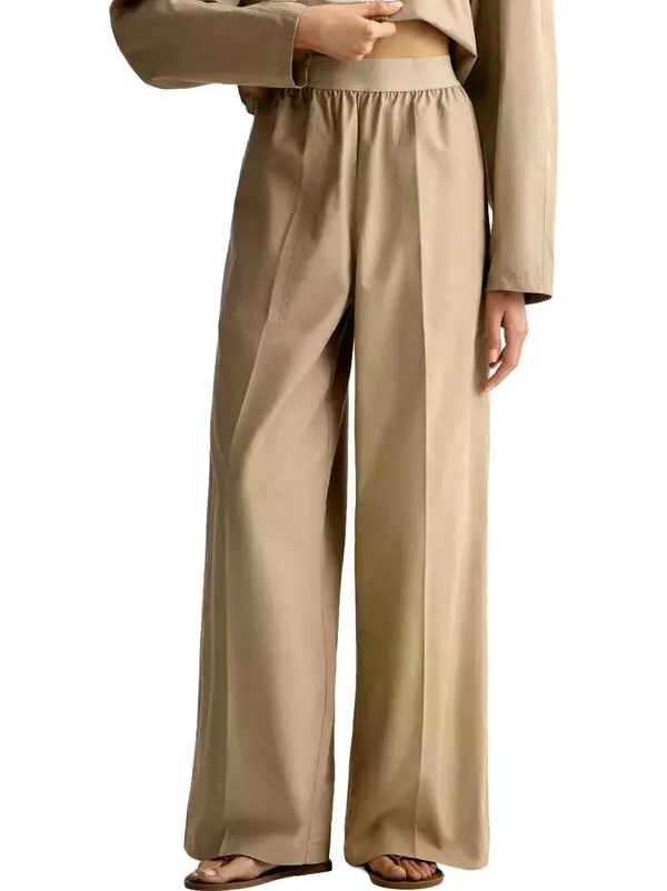 12 STOREEZ Elasticated-waist Trousers - Neutrals