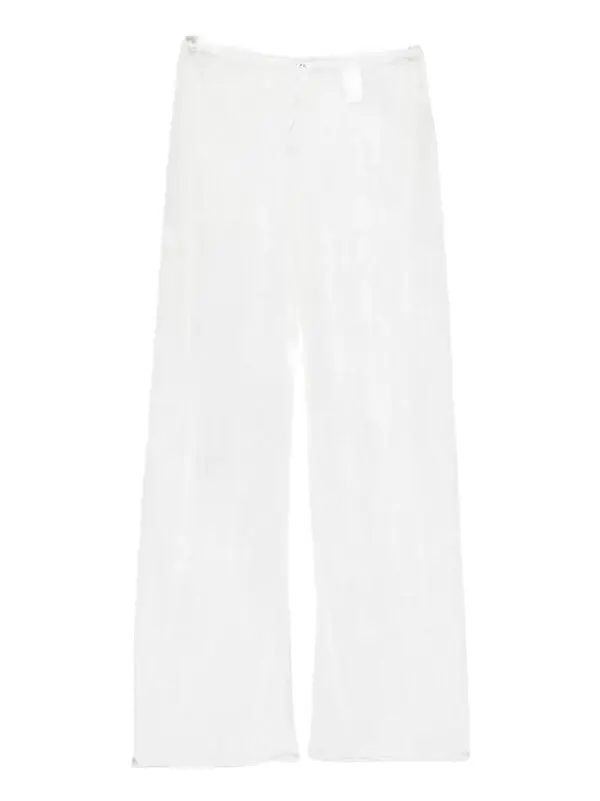 Oseree Lace Drawstring Palazzo Pants - White