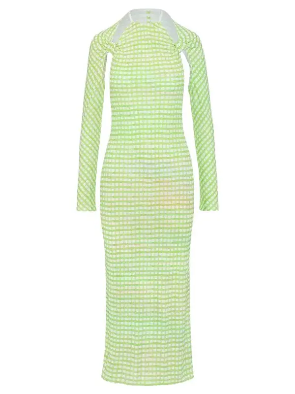 Jacquemus Check-pattern Midi Dress - Green