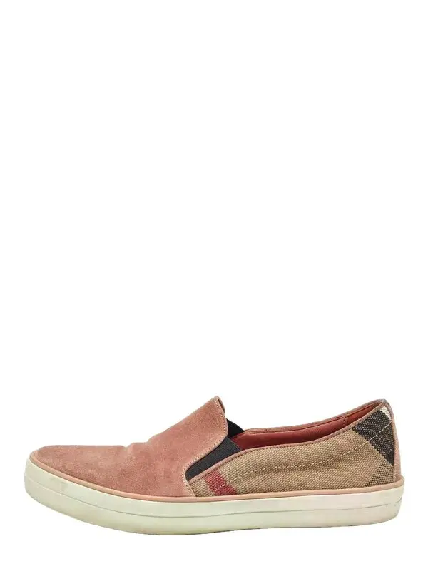 Burberry Check-pattern Suede Sneakers - Pink