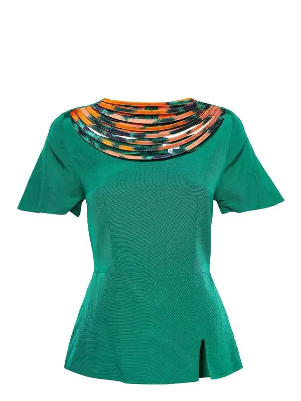 Kenzo Short-sleeved Peplum Top - Green