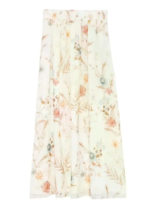 Eleventy Floral Maxi Skirt - Neutrals