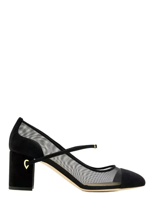 Jennifer Chamandi 65mm Paolo Mesh-panel Suede Pumps - Black
