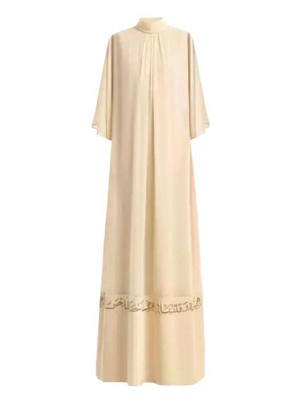 GEMY MAALOUF Calligraphy-embroidered Kaftan - Neutrals