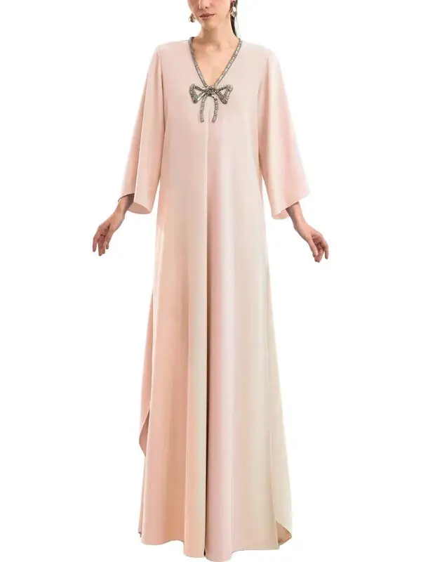 GEMY MAALOUF Crystal-bow Maxi Dress - Pink
