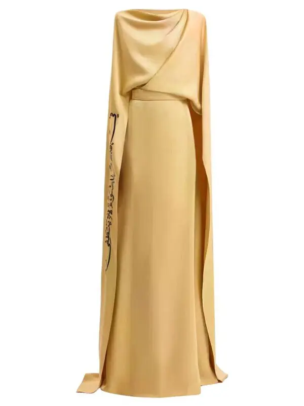 GEMY MAALOUF Calligraphy-embroidered Layered Kaftan - Neutrals