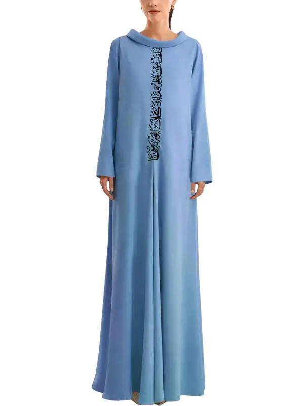 GEMY MAALOUF Embroidered Maxi Dress - Blue