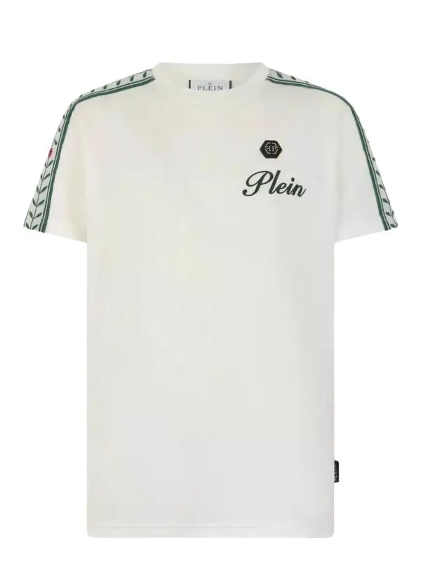Philipp Plein Piquet Round Neck T-shirt Plein Tennis - Neutrals