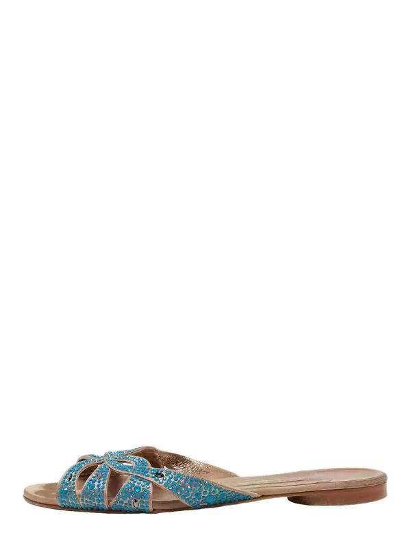 GINA Crystal Embellishment Flats - Blue