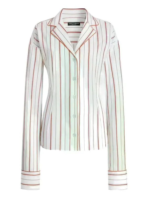 Dolce & Gabbana Striped Buttoned Shirt - White