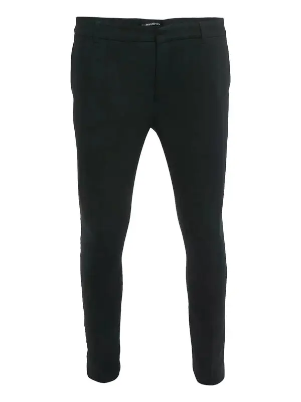 Balmain Cotton Straight-leg Trousers - Black