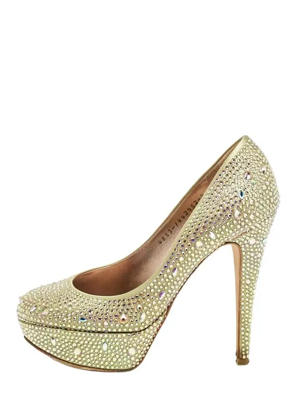 GINA Crystal-embellished Pumps - Gold
