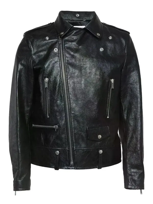 Saint Laurent Leather Biker Jacket - Black