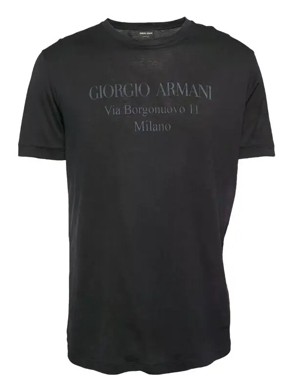 Giorgio Armani Cotton Logo T-shirt - Black