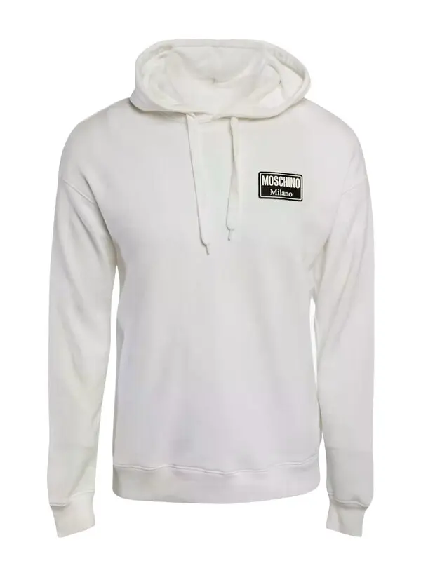 Moschino Logo-appliqué Hoodie - White