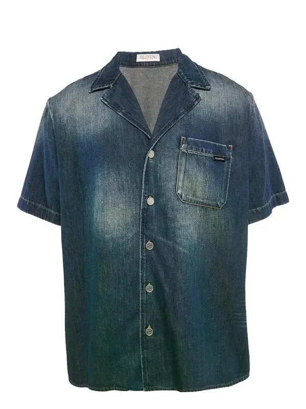 Valentino Garavani Short-sleeves Denim Shirt - Blue