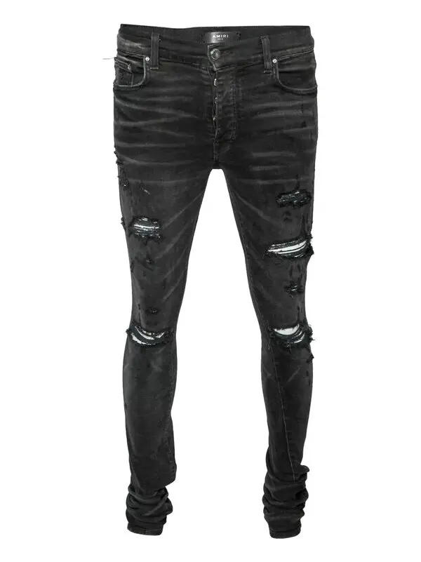 Amiri Distressed Detailing Jeans - Black