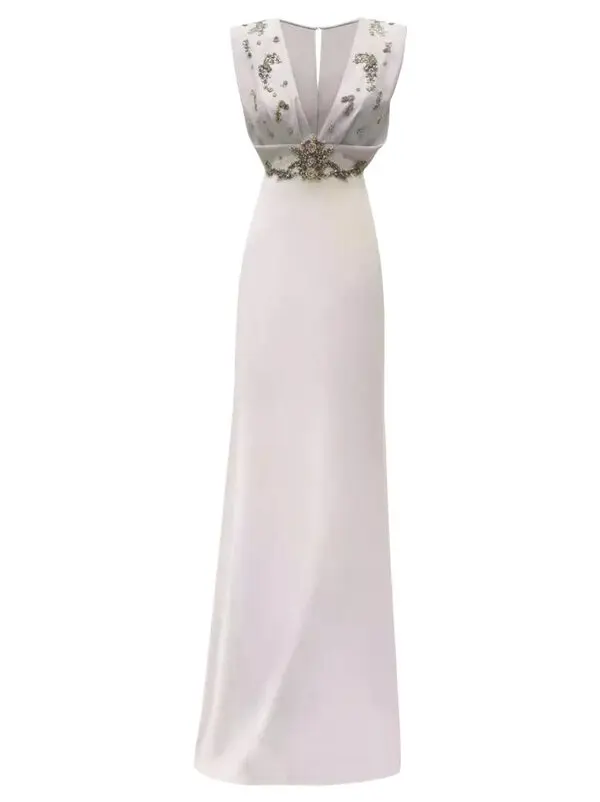 GEMY MAALOUF Embellished Maxi Dress - Neutrals