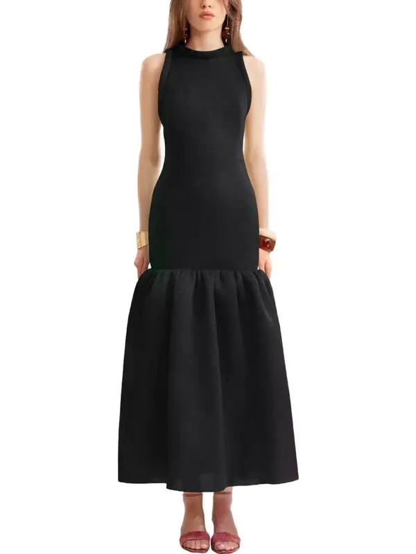 GEMY MAALOUF Sleeveless Midi Dress - Black