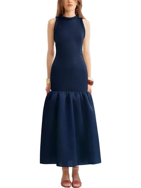GEMY MAALOUF Sleeveless Midi Dress - Blue
