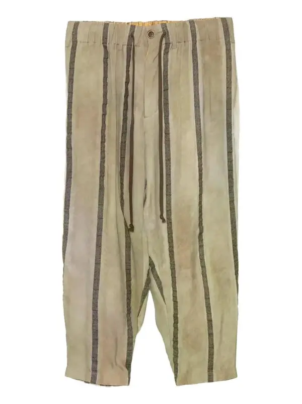 UMA WANG Striped Drawstring Trousers - Grey