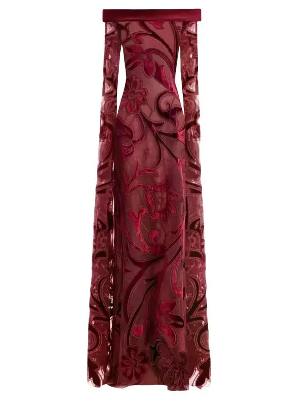 GEMY MAALOUF Off-shoulder Maxi Dress - Red