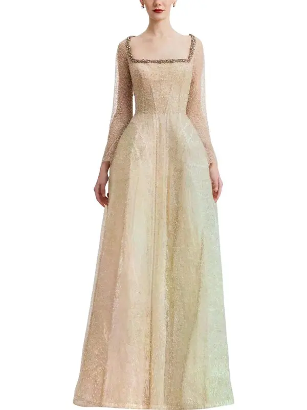 GEMY MAALOUF Embellished Maxi Dress - Neutrals