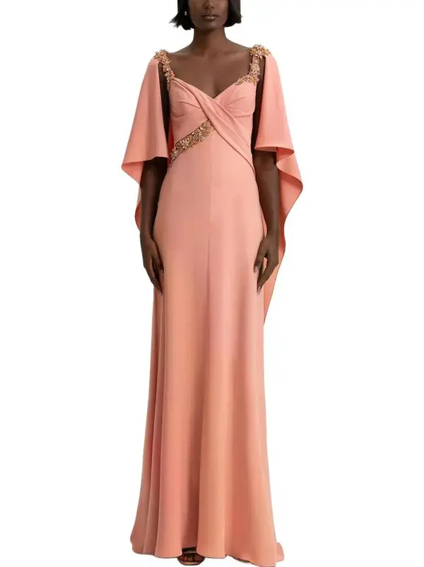 GEMY MAALOUF Beaded-straps Maxi Dress - Pink