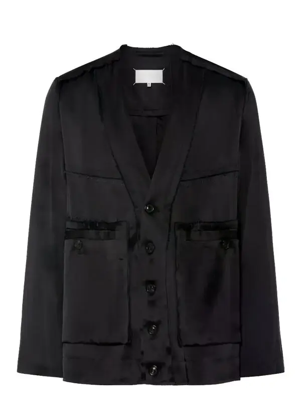 MAISON MARGIELA Frayed-edges Jacket - Black