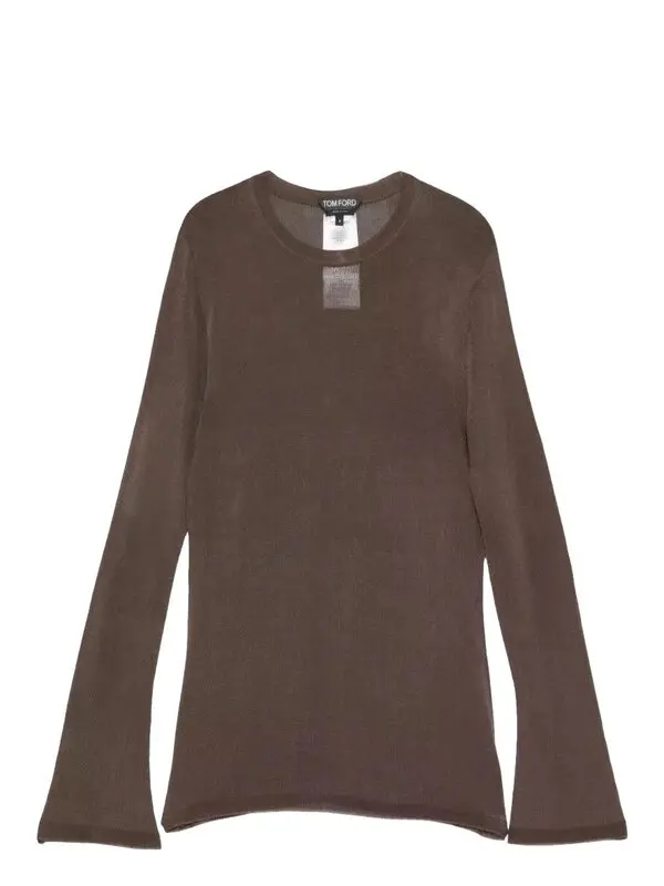 TOM FORD Flared Sleeve Top - Brown