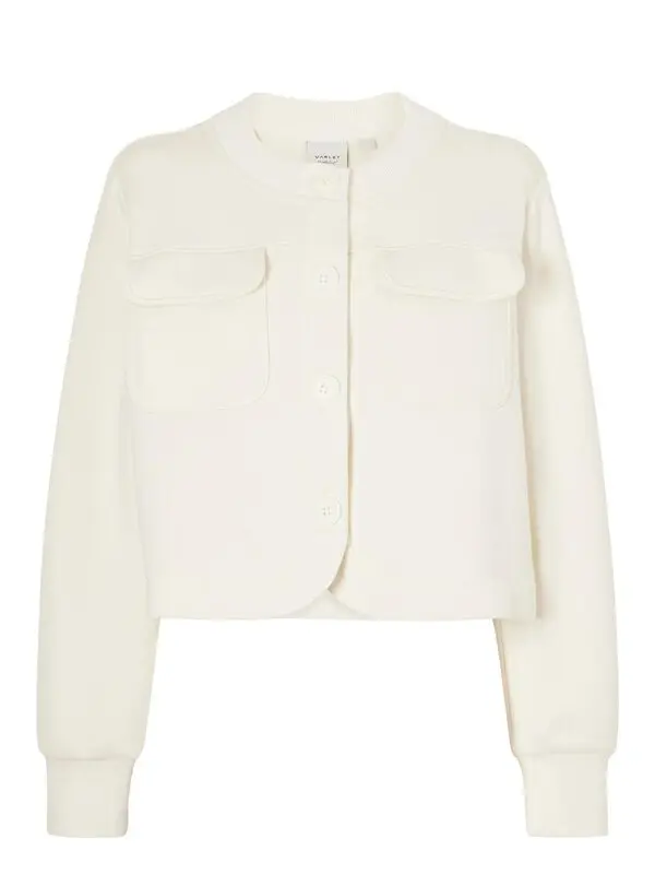 Varley Hartwell Cropped Doublesoft Jersey Cardigan - Neutrals