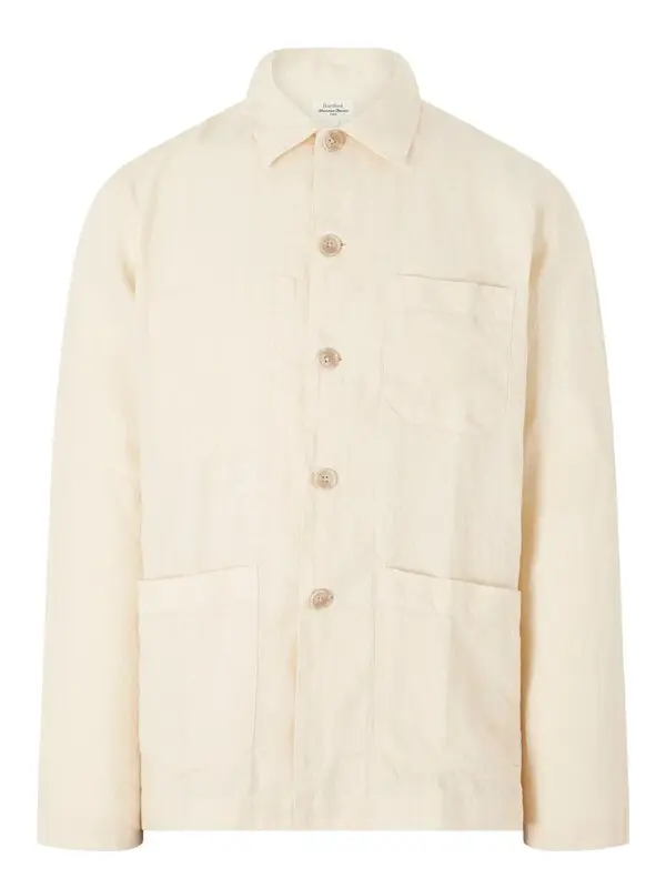 Hartford Perry Linen And Cotton-blend Woven Jacket - Yellow