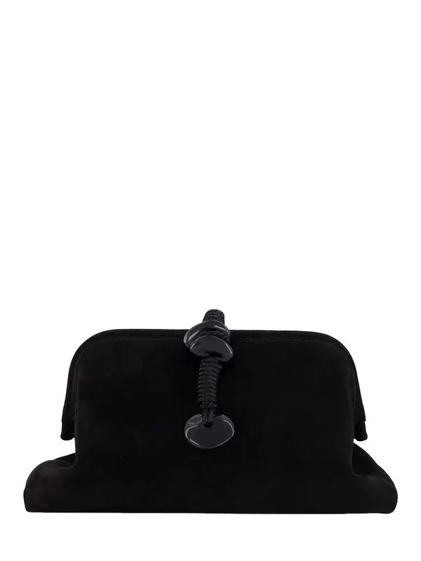 SERENA UZIYEL Petra Suede Clutch - Black