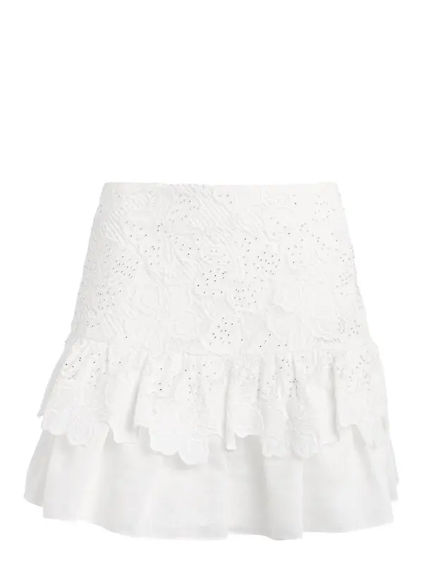 Sandro Guipure Lace Mini Skirt - Beige