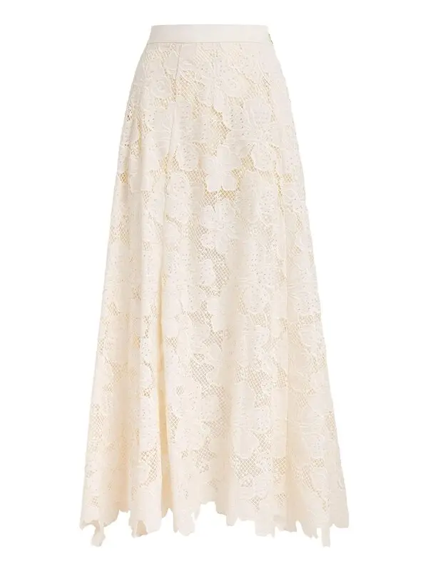 Sandro Guipure Lace Maxi Skirt - Beige