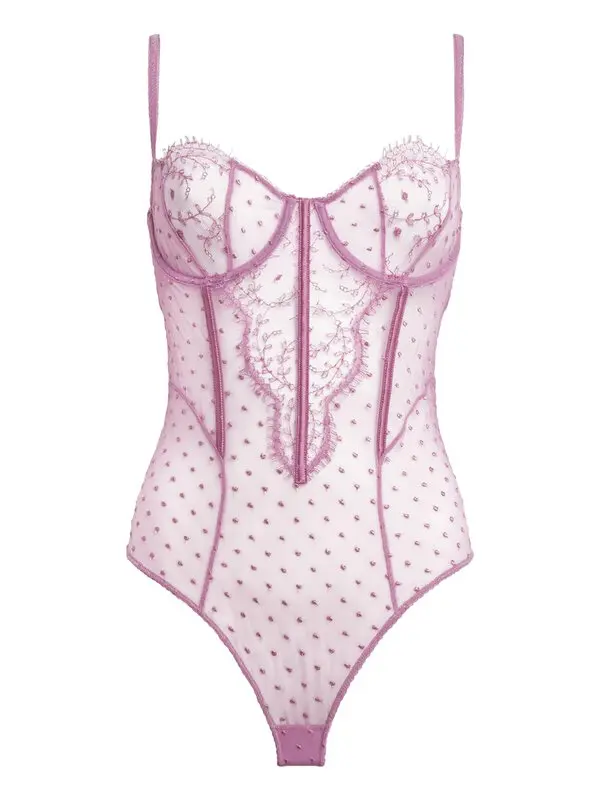 Kiki De Montparnasse Lace Merci Beaucoup Bodysuit - Pink