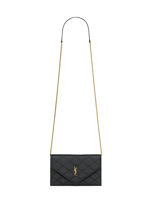 Saint Laurent Envelope Chain Wallet - Black