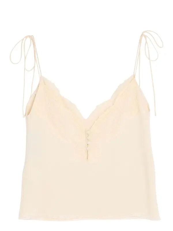 Valentino Garavani Silk Lace-trim Cami Top - White