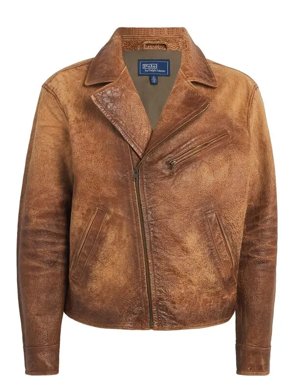 Polo Ralph Lauren Leather Newsboy Jacket - Brown