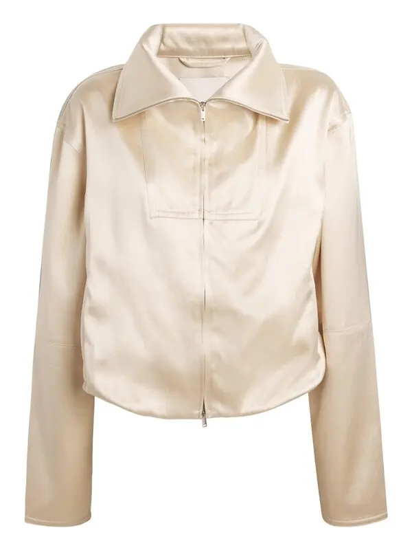 Nanushka Satin Alonza Bomber Jacket - Ivory