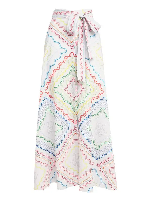 MARY KATRANTZOU Cotton-blend Como Maxi Dress - White