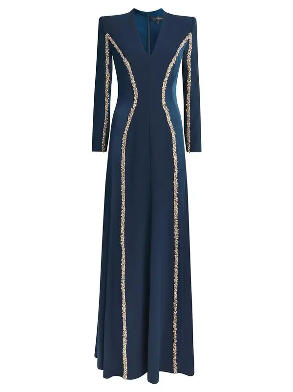 Jenny Packham Ghost Orchid Embellished Gown - Black