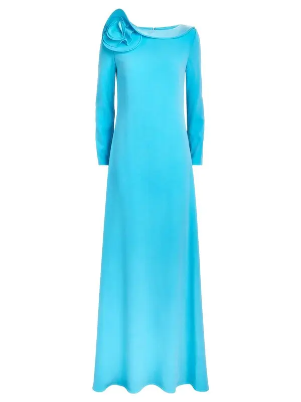 Roland Mouret Flower Appliqué Gown - Blue