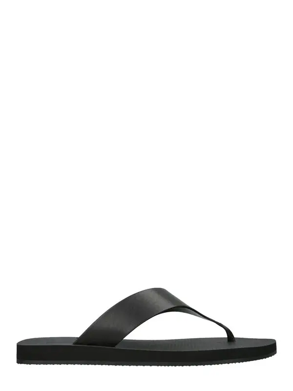 THE ROW Dune Classic Ginza Leather Flip Flops - Black