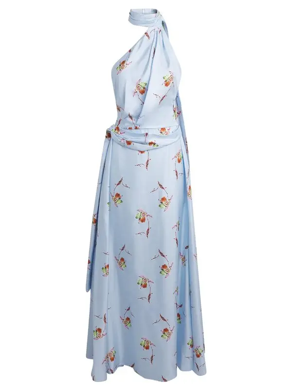 EMILIA WICKSTEAD Silk Twill Desde Maxi Dress - Blue