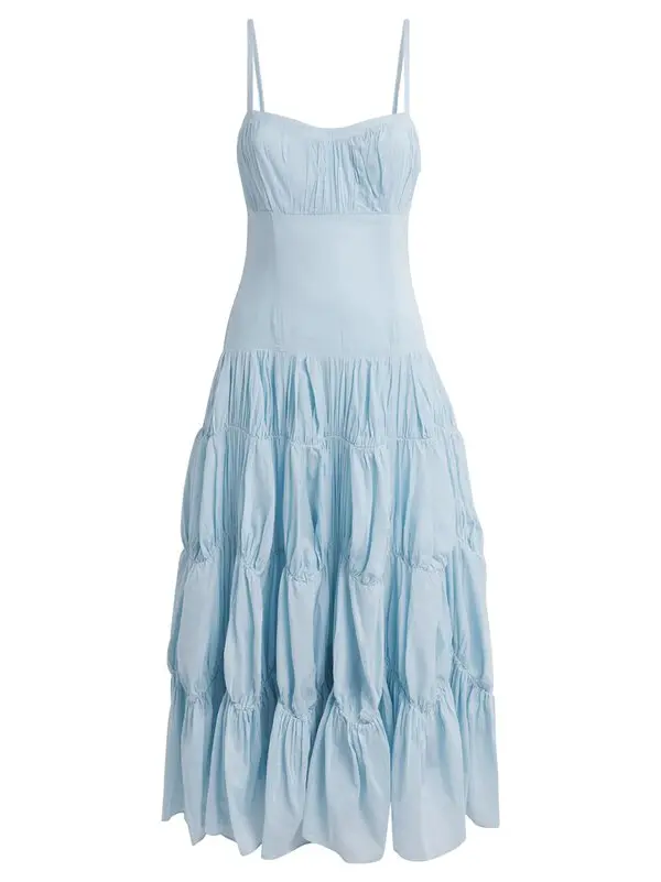 Ulla Johnson Cotton Emmalina Midi Dress - Blue