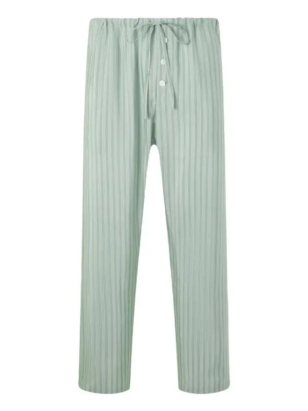 BODE Sylvan Striped Silk-satin Trousers - Green