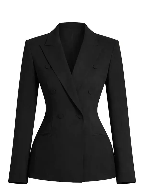 Elie Saab Cady Double-breasted Tailored Blazer - Black