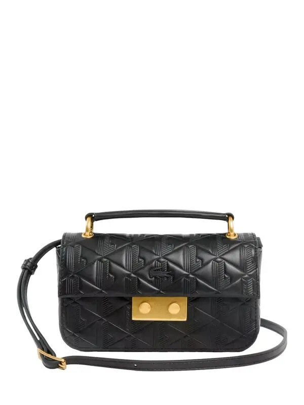 Lacoste Embossed Top-handle Satchel - Black
