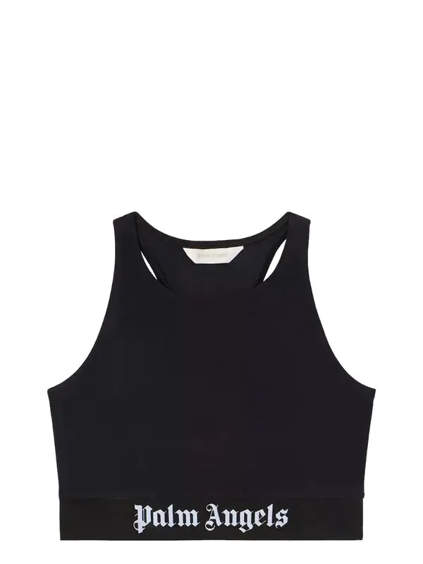 Palm Angels Logo Band Racerback Top - Black